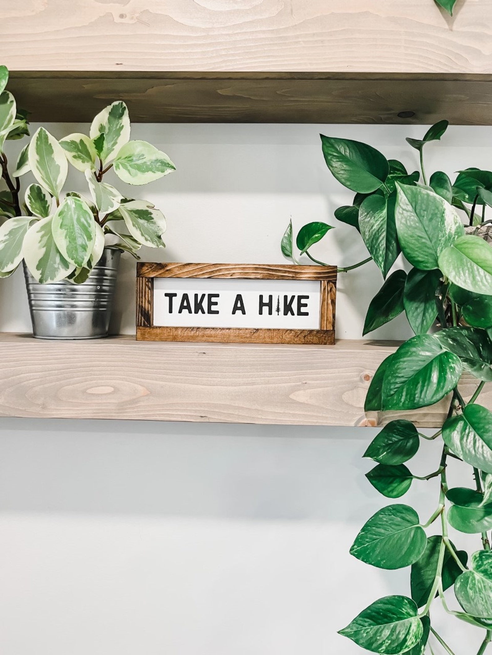 Take A Hike Framed Wooden Sign Painted Lettering Rustic - Etsy