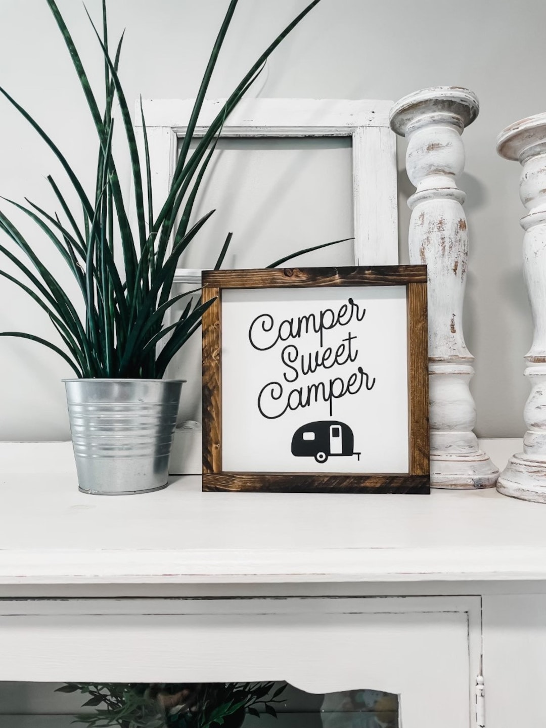 Camper Sweet Camper - Framed, Wood Sign - Painted Lettering - Rustic ...