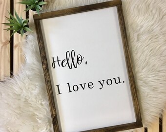 Hello Love Sign | Etsy