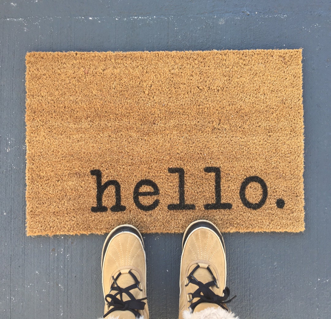 Hello. Coir Doormat Doormat Welcome Mat Housewarming Gift Moving Gift ...