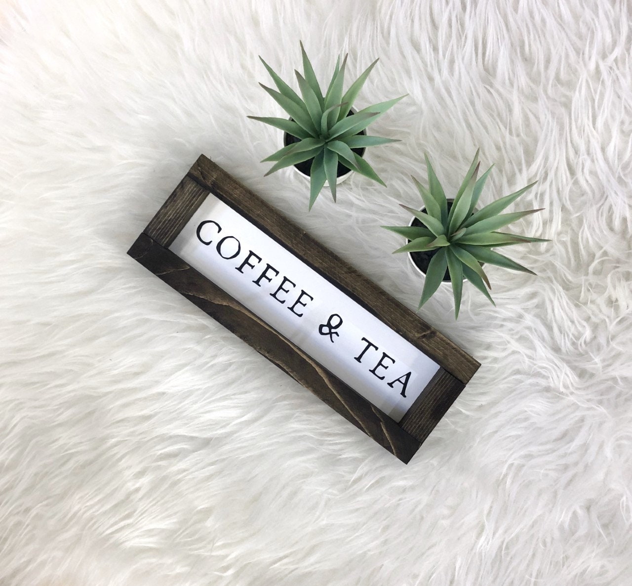 Coffee & Tea Framed Wood Sign Kitchen Rustic - Etsy Canada