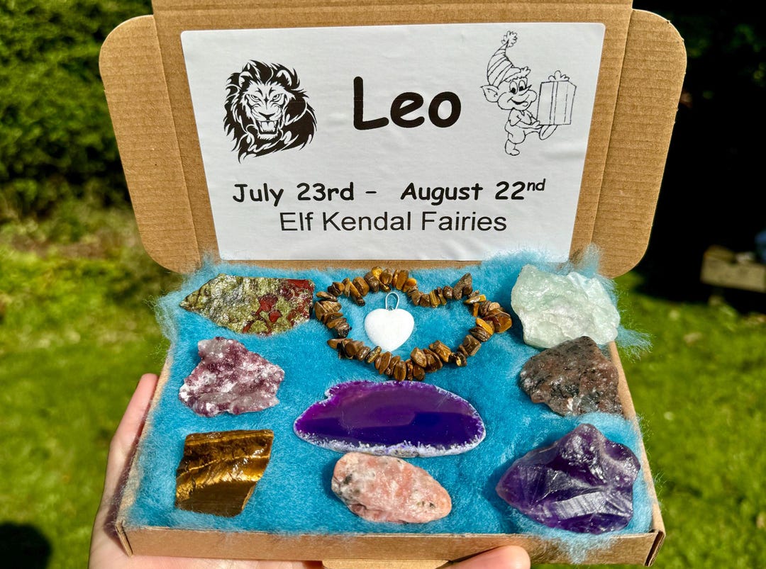 Leo Crystal Box Leo Birthstone Pack Leo Star Sign Rocks Leo Gemstone ...