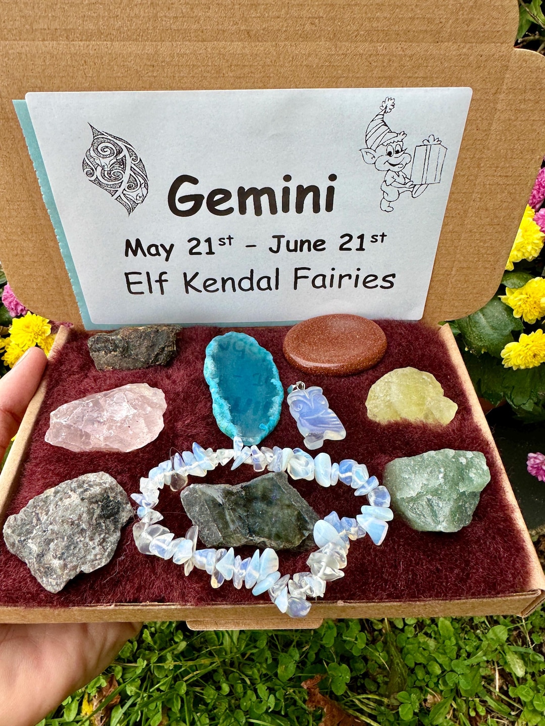 Star Sign Crystal Box, Birthstone Box Set, Zodiac Crystal Box, Star ...