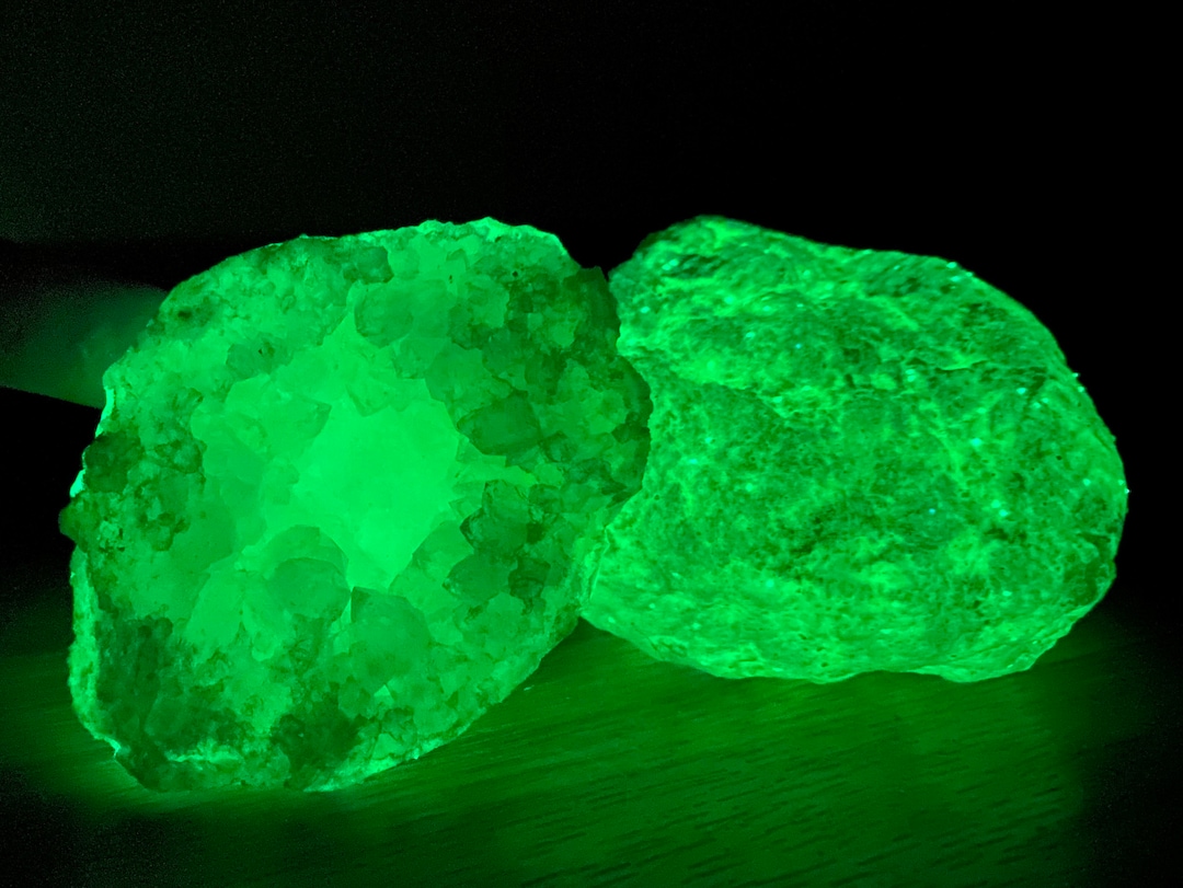 Glow Geode, Magic Crystal, Raw Geode Raw Crystal, Glow in Dark Crystal ...