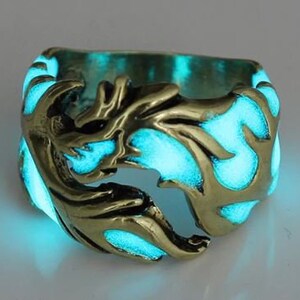 Glowing Dragon Ring, Glow in Dark, Glowing Ring, Dragon Ring ...