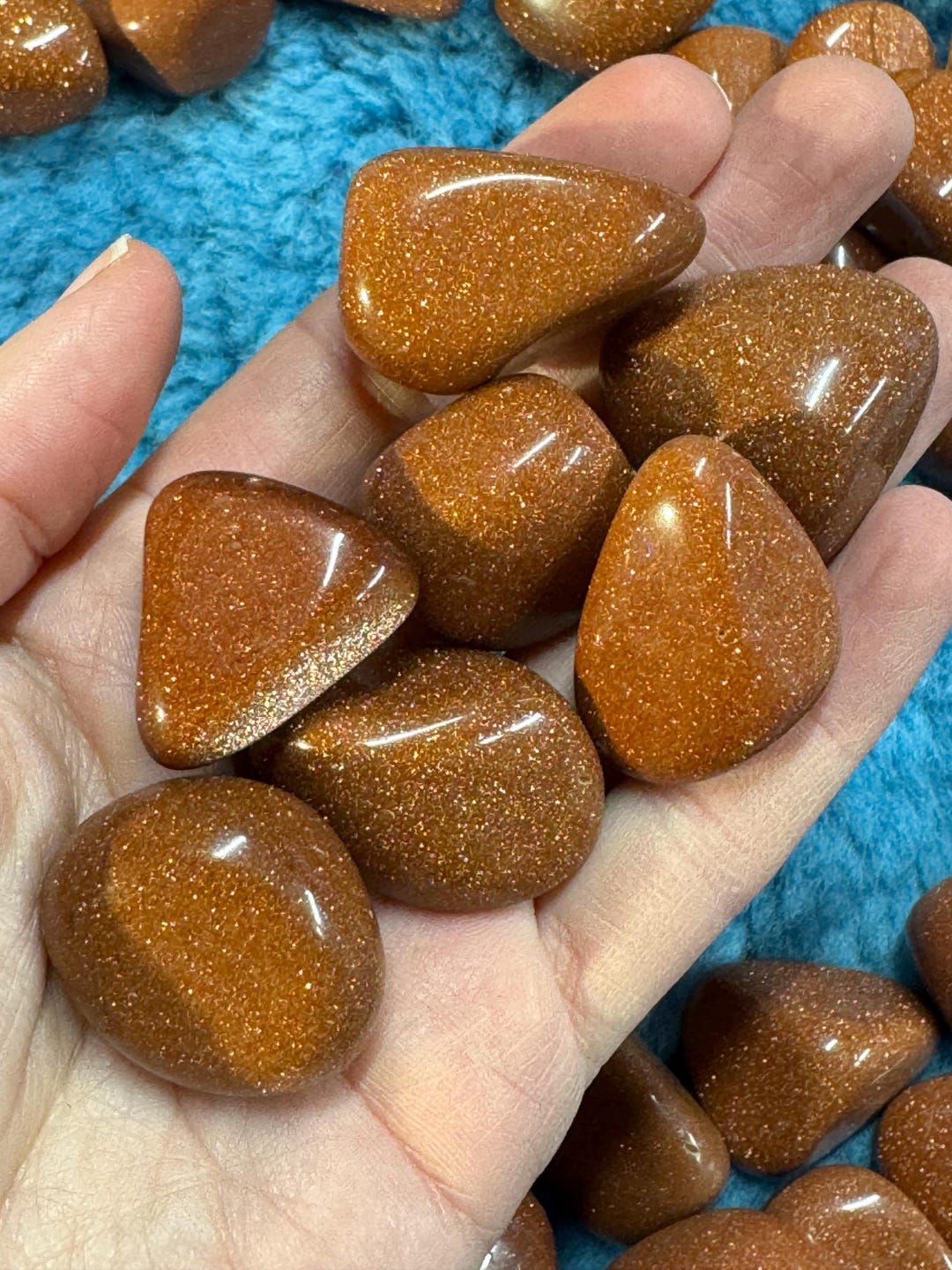 Goldstone Tumble, Grounding Gold Stone, Tumbled Crystals by Elf, Ten ...