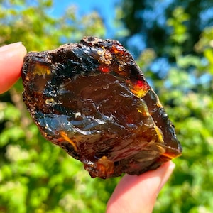 Black Amber, Rough Amber Raw Black Amber, Collectable Crystals, Elf ...