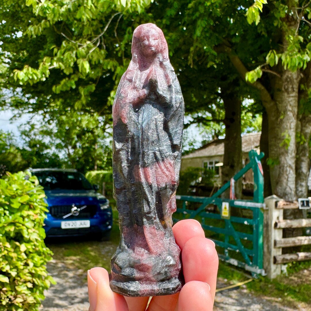 Mary Statue Sacred Mother Figurine Garnet Mother Mary Garnet Our Lady ...