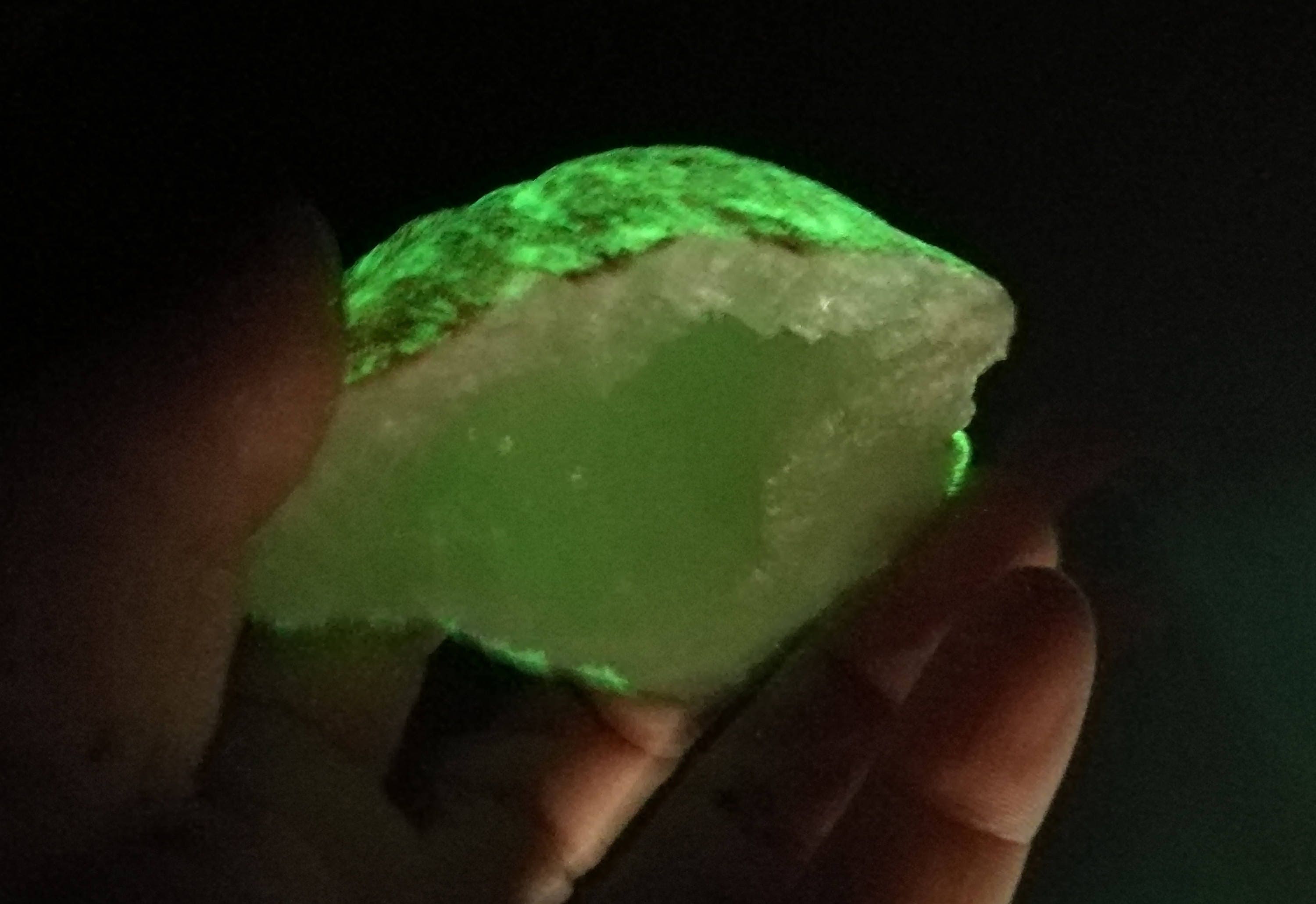 Large geode glow in dark glow positive energy rock raw | Etsy