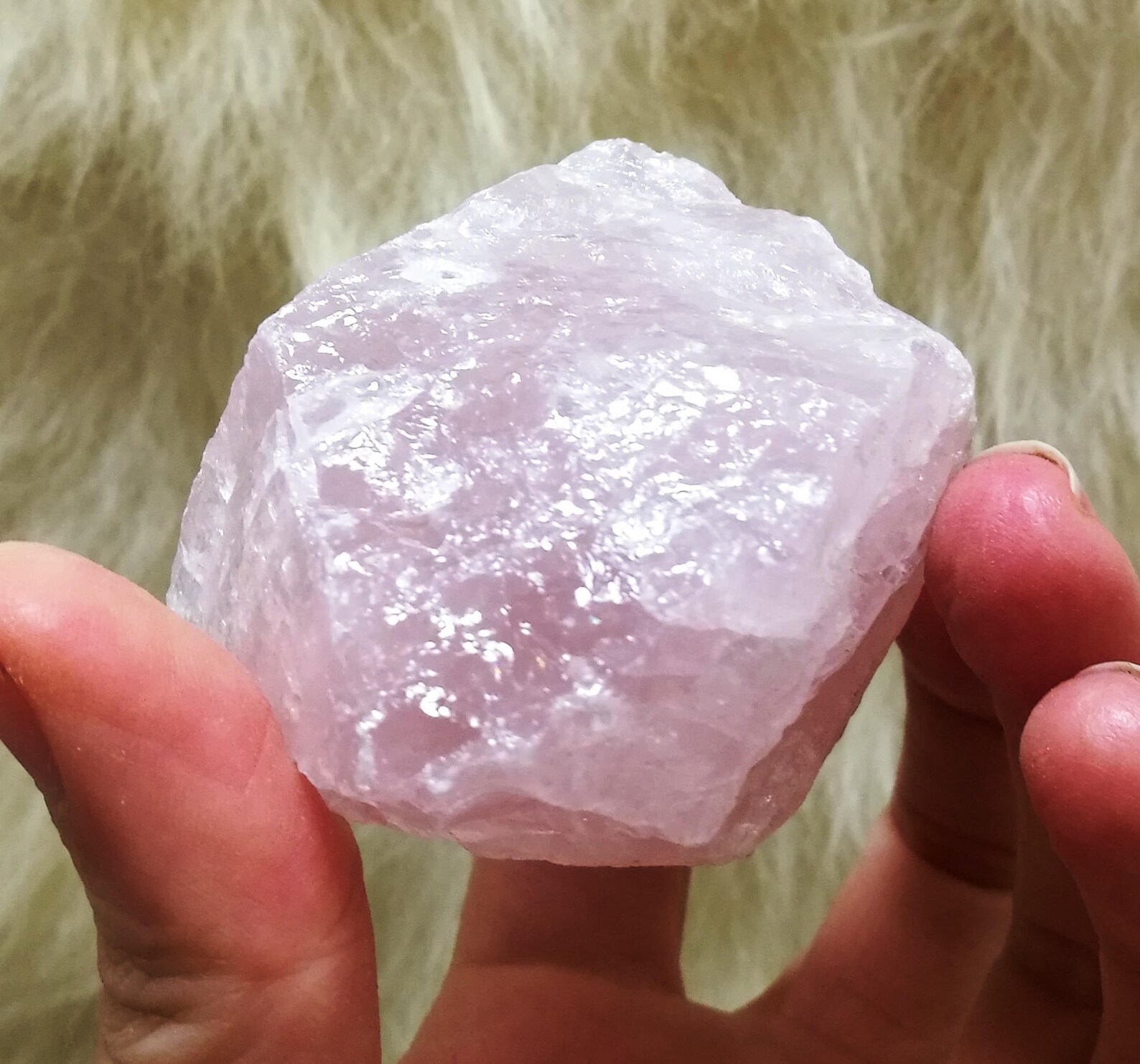 Raw crystal pink quartz chunk rough rose quartz healing rose | Etsy