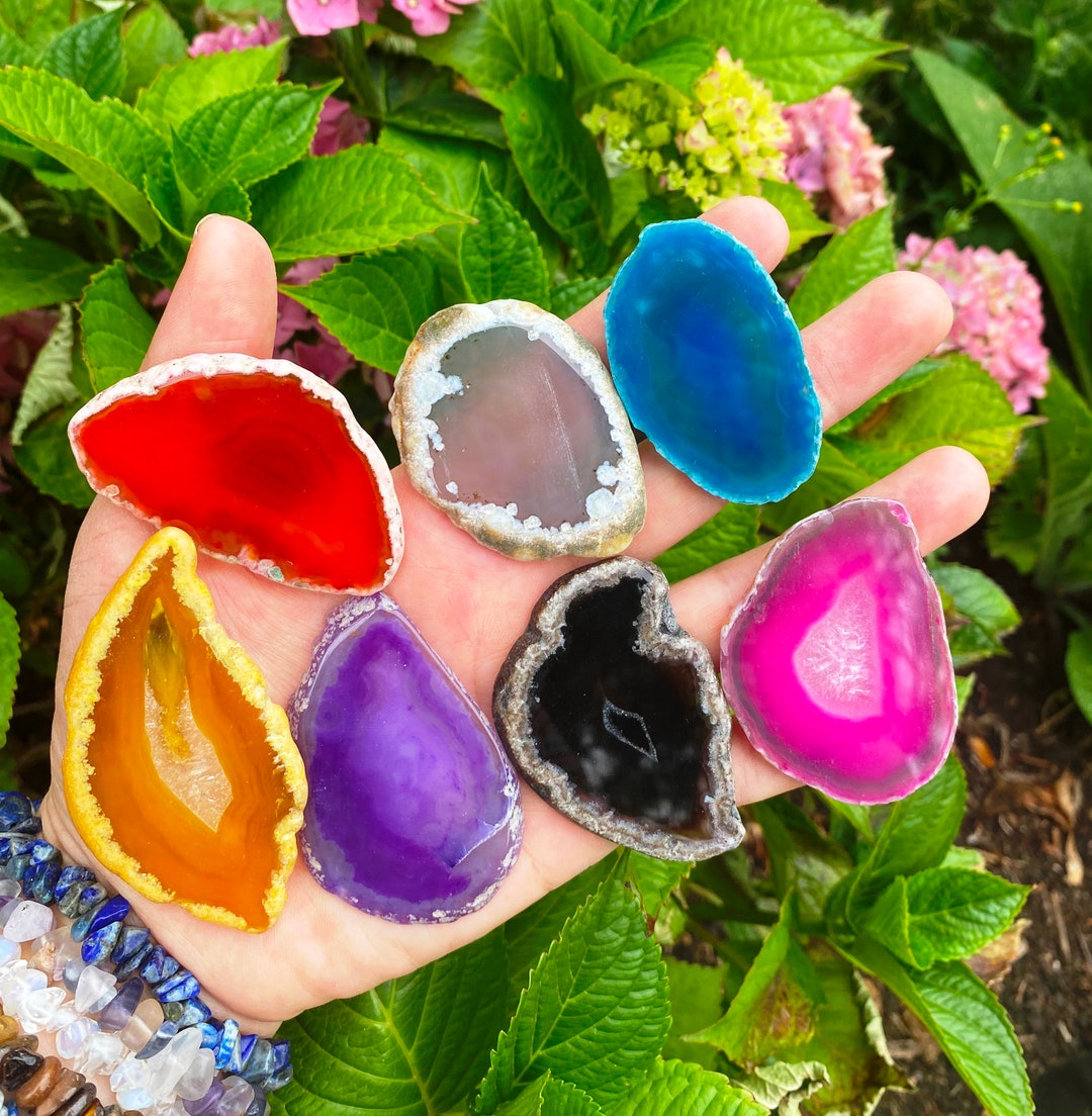 Happy Mums Day Agate Slice, Crystals for Mom, Rainbow Agate Slice ...