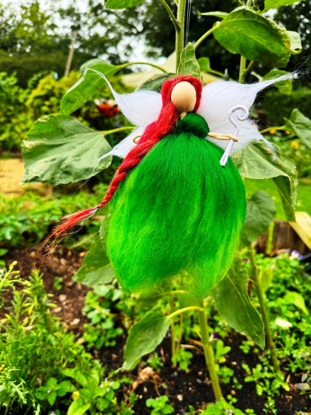 Christmas Felted Fairy Called Ivy With Long Sparkling Red Hair and ...