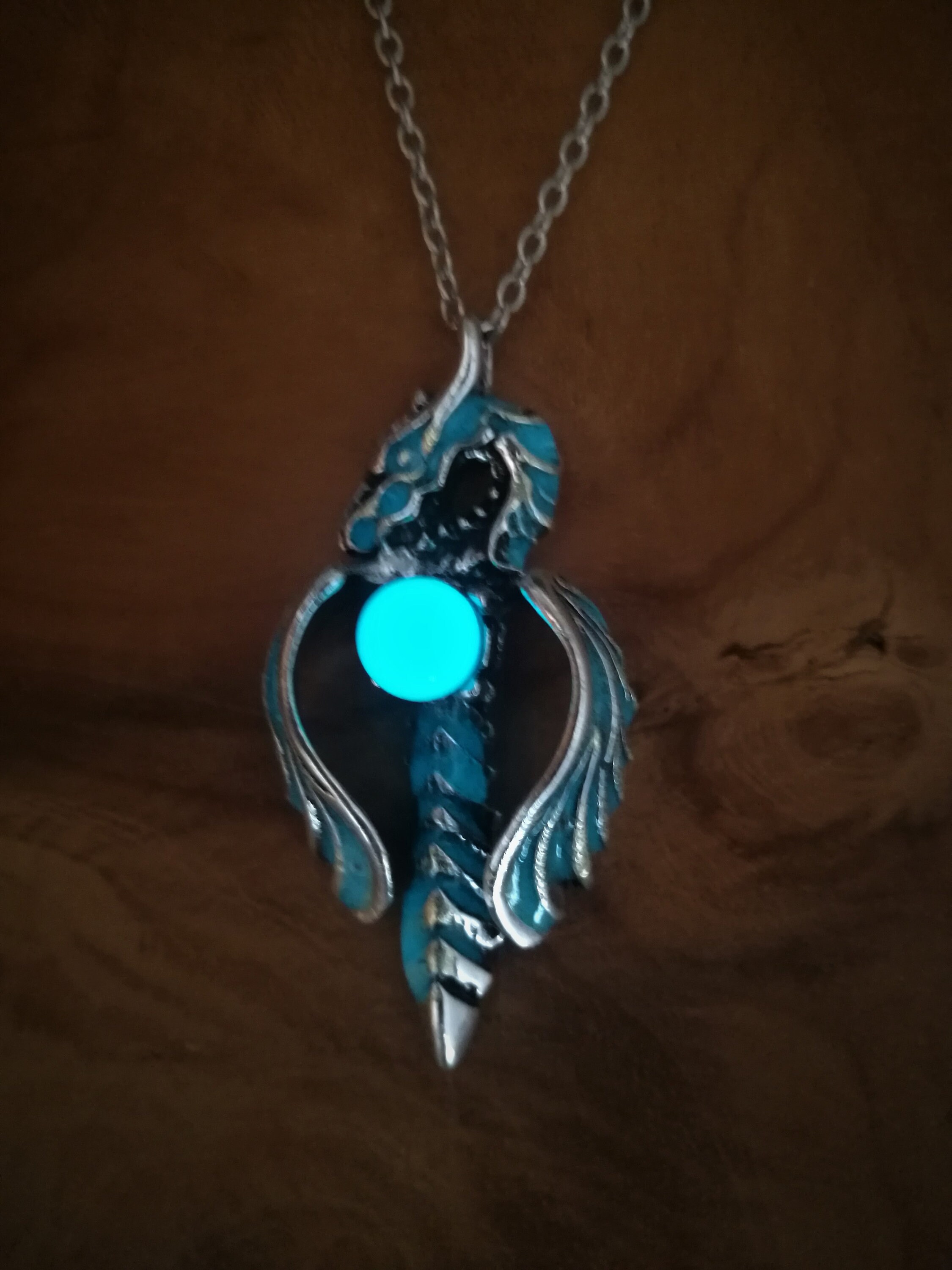 Glowing dragon glow in dark glowing pendant dragon pendant | Etsy
