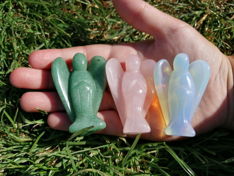 Crystal Angel / Large Carved Angel / Rose Quartz Angel / - Etsy UK