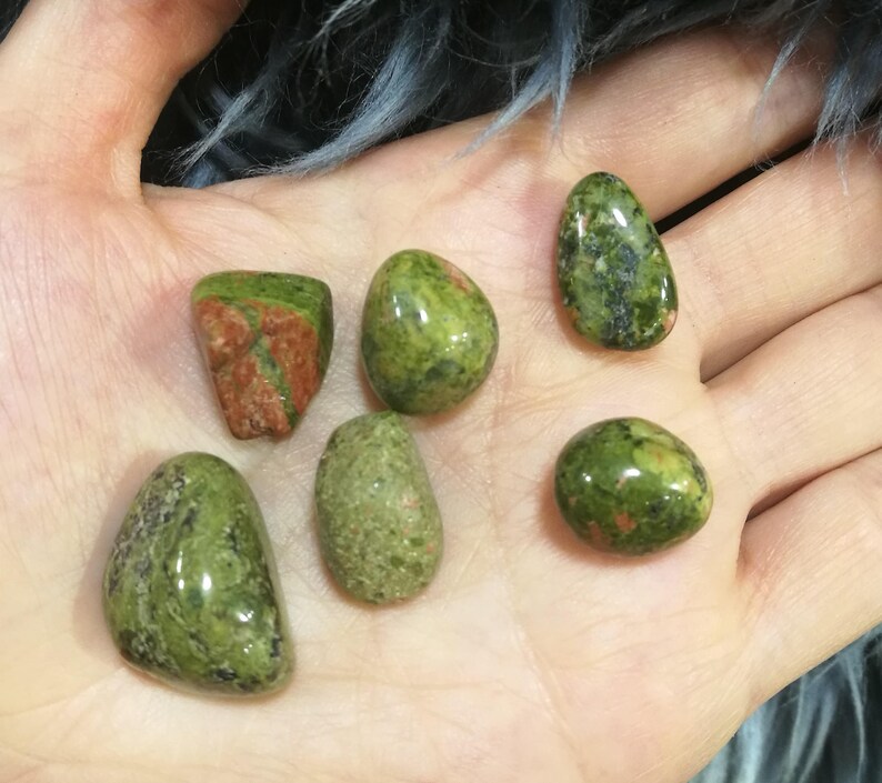 Unakite tumble stone healing stone feng shui crystal heart | Etsy