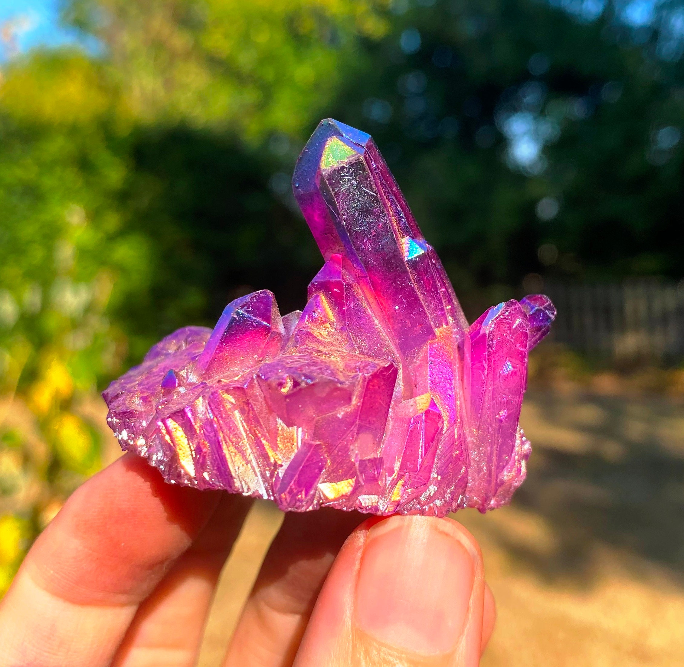 Fire Crystal Raw Crystal Cluster Flame Crystal Points - Etsy UK