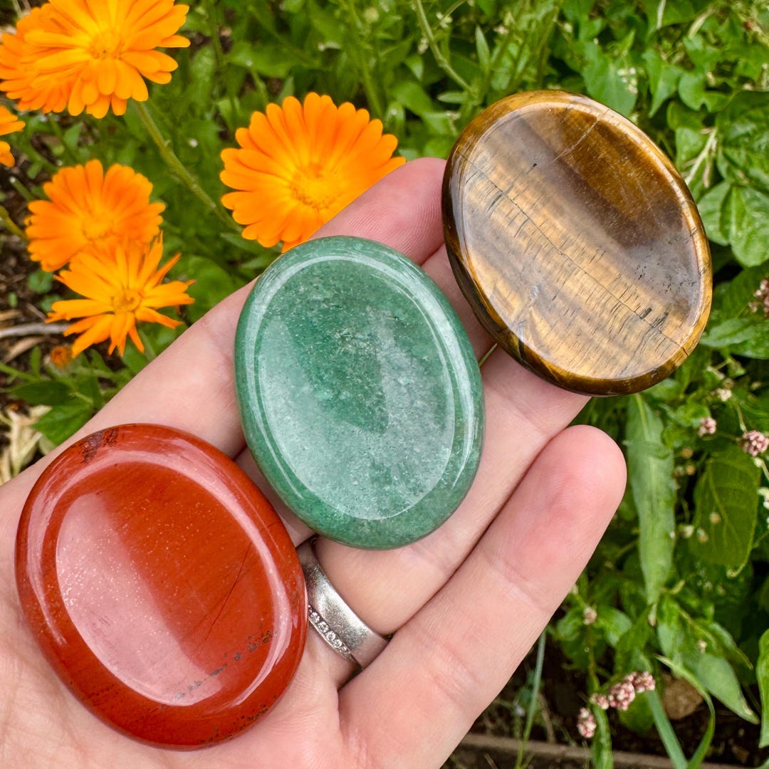 20 Crystal Worry Stone Bulk Mix Gemstone Thumb Stones 20 Worry Stones ...