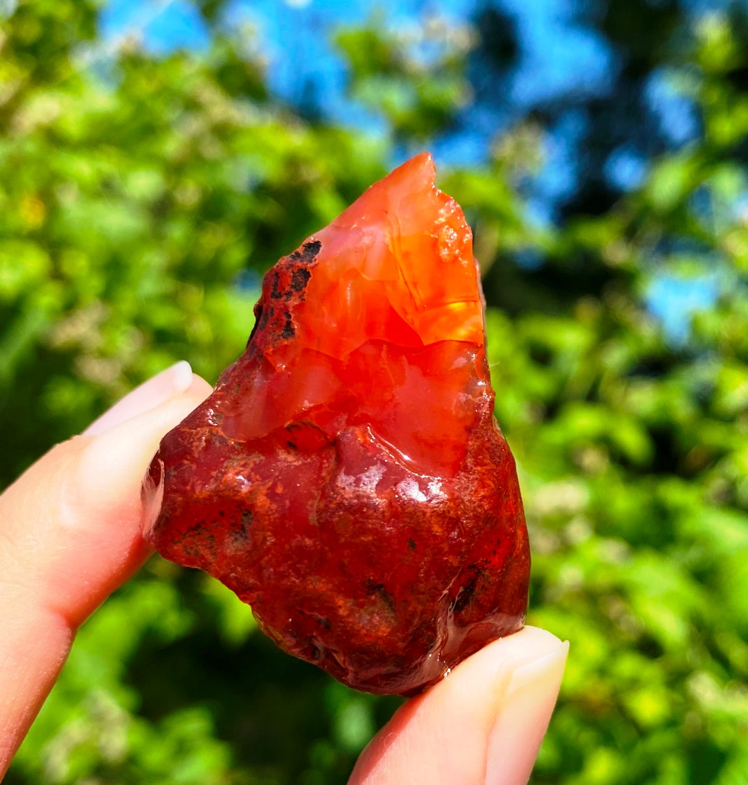 Raw Carnelian Crystal Chunk: Natural Orange Healing Stone - Etsy UK