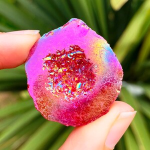 Rainbow Geode Fairy Geode Pink Crystal Cave Fairy Cave - Etsy