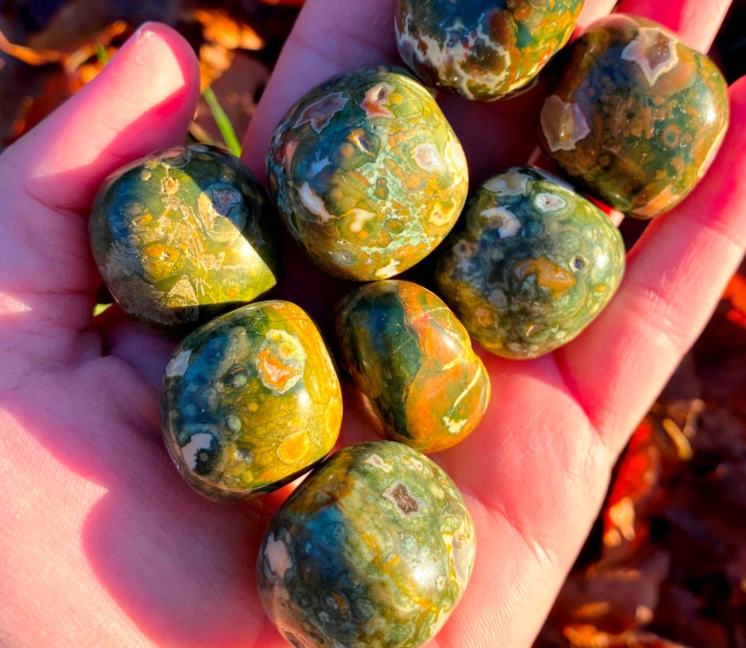 Rainforest Jasper Tumblestone, Rainforest Jasper Tumbled, Elf Kendal ...