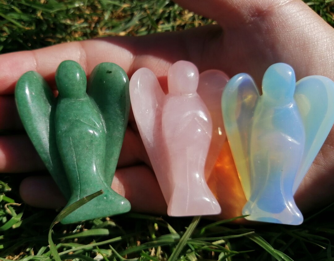 Crystal Angel / Large Carved Angel / Rose Quartz Angel / Crystal Angel ...