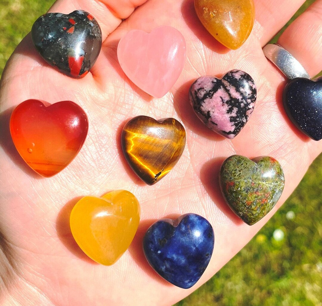 Mystery Crystal Heart, Lucky Stone Heart, Green Crystal Heart, Green ...