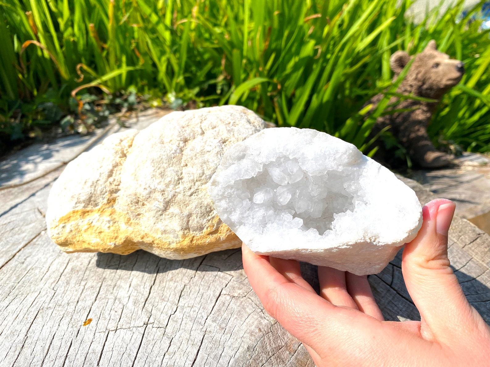 Unbroken Geode Huge Geode Natural Geode White Quatz Geode | Etsy UK