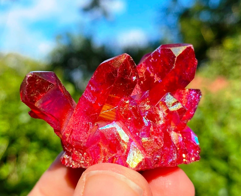 Fire Crystal Raw Crystal Cluster Flame Crystal Points - Etsy UK