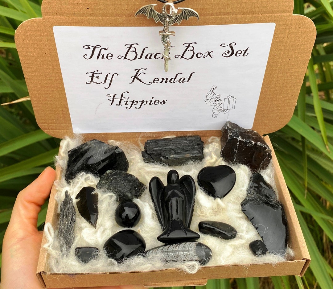 Protection Stone Set Black Crystals Set Black Gift Stones - Etsy