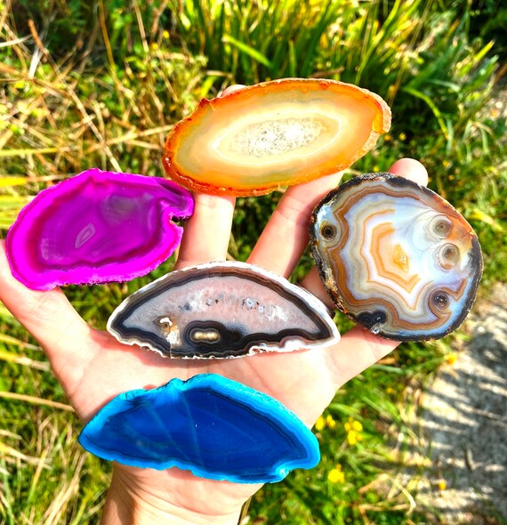 Mystery Agate Slice Rainbow Agates Purple Agate Blue Agate - Etsy UK