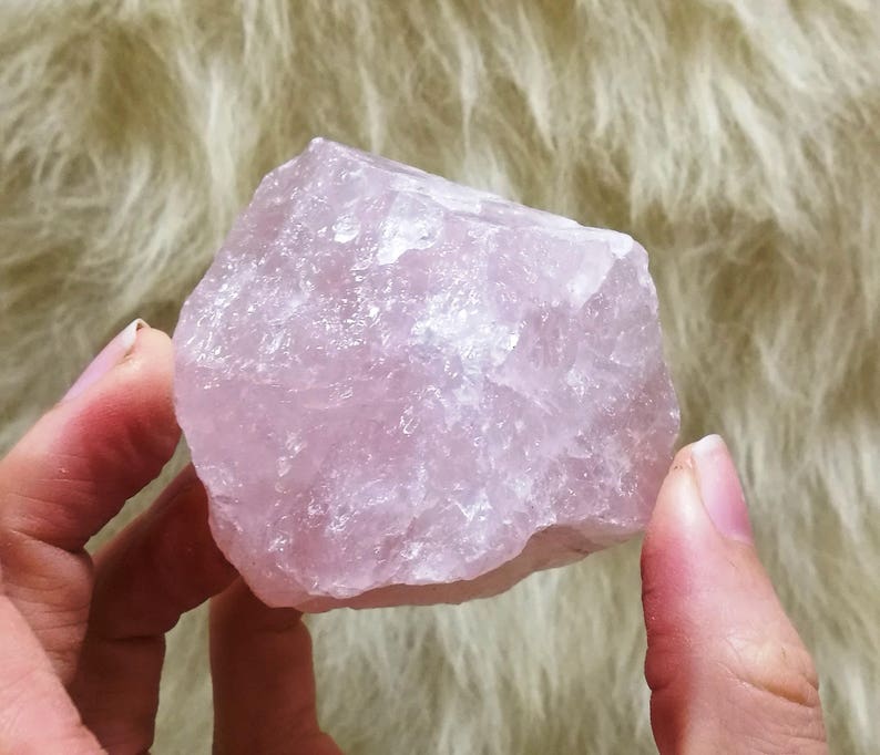 Raw crystal pink quartz chunk rough rose quartz healing rose | Etsy