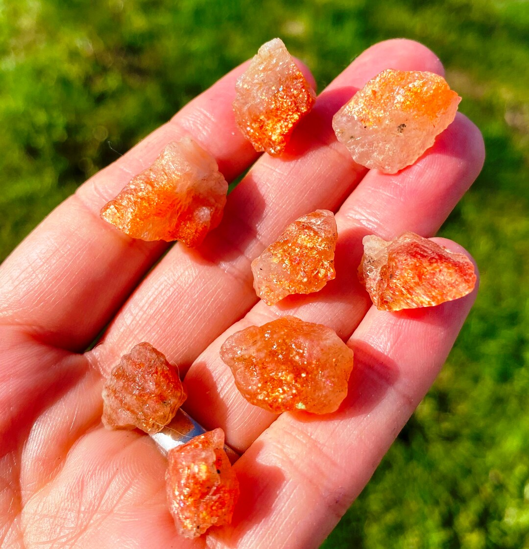 10 Sunstone Chips Christmas Crystal Sunstone Chunks, Stocking Filler Sunstone, Stocking Gift ...