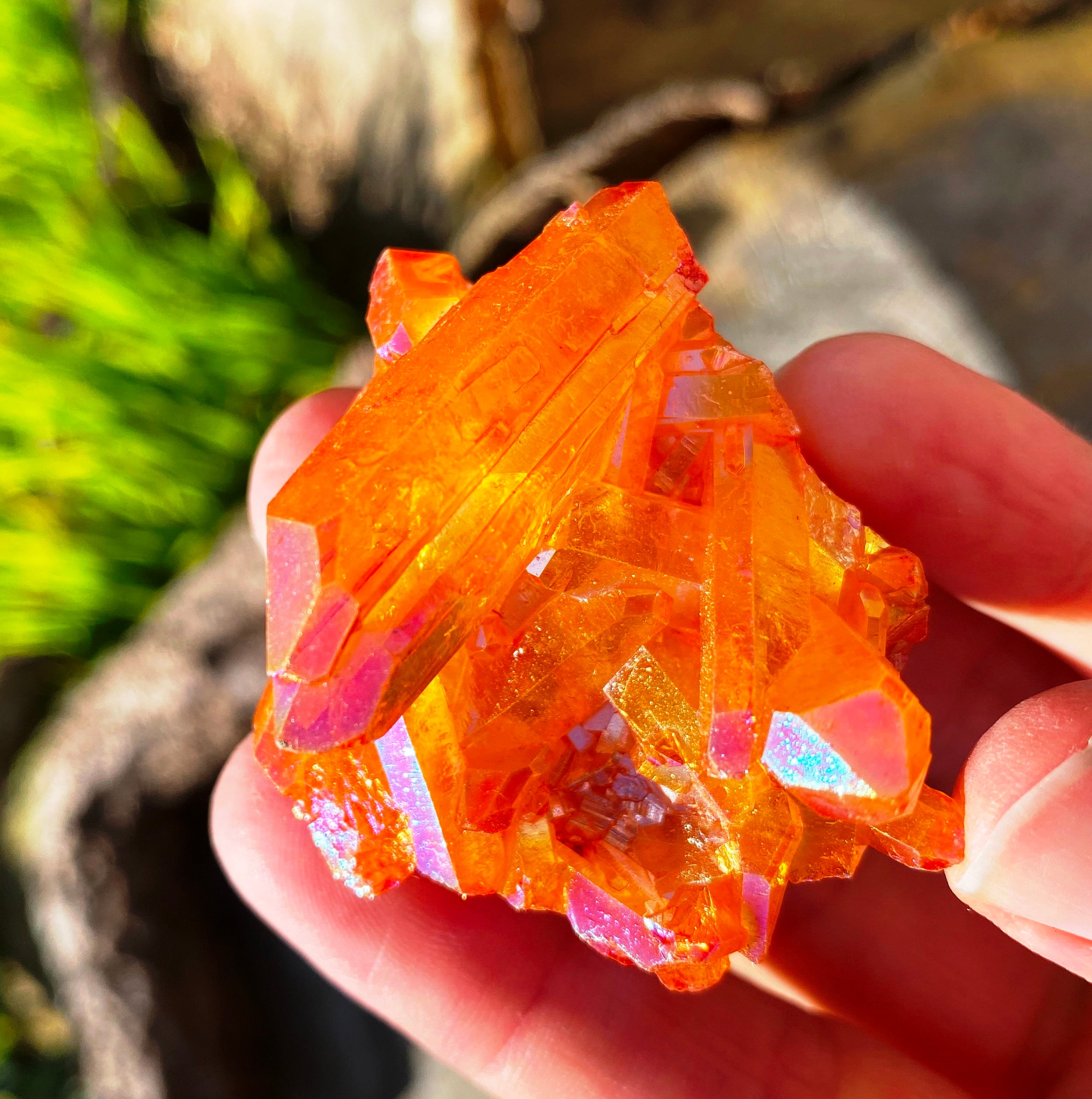 Fire crystal raw crystal cluster flame crystal points | Etsy