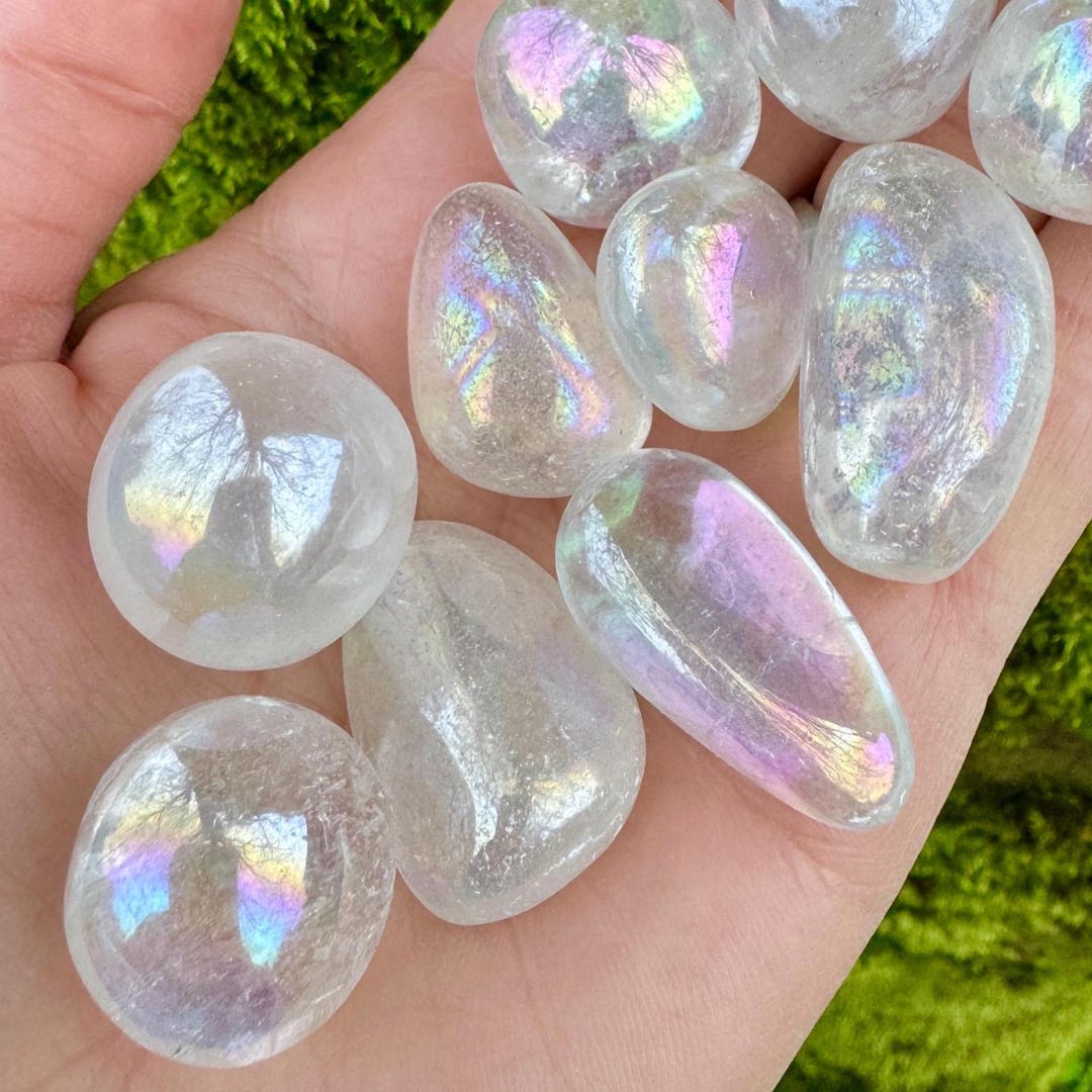 Angel Aura Quartz Tumble Angel Quartz Aura Quartz Clear Quartz Aura ...