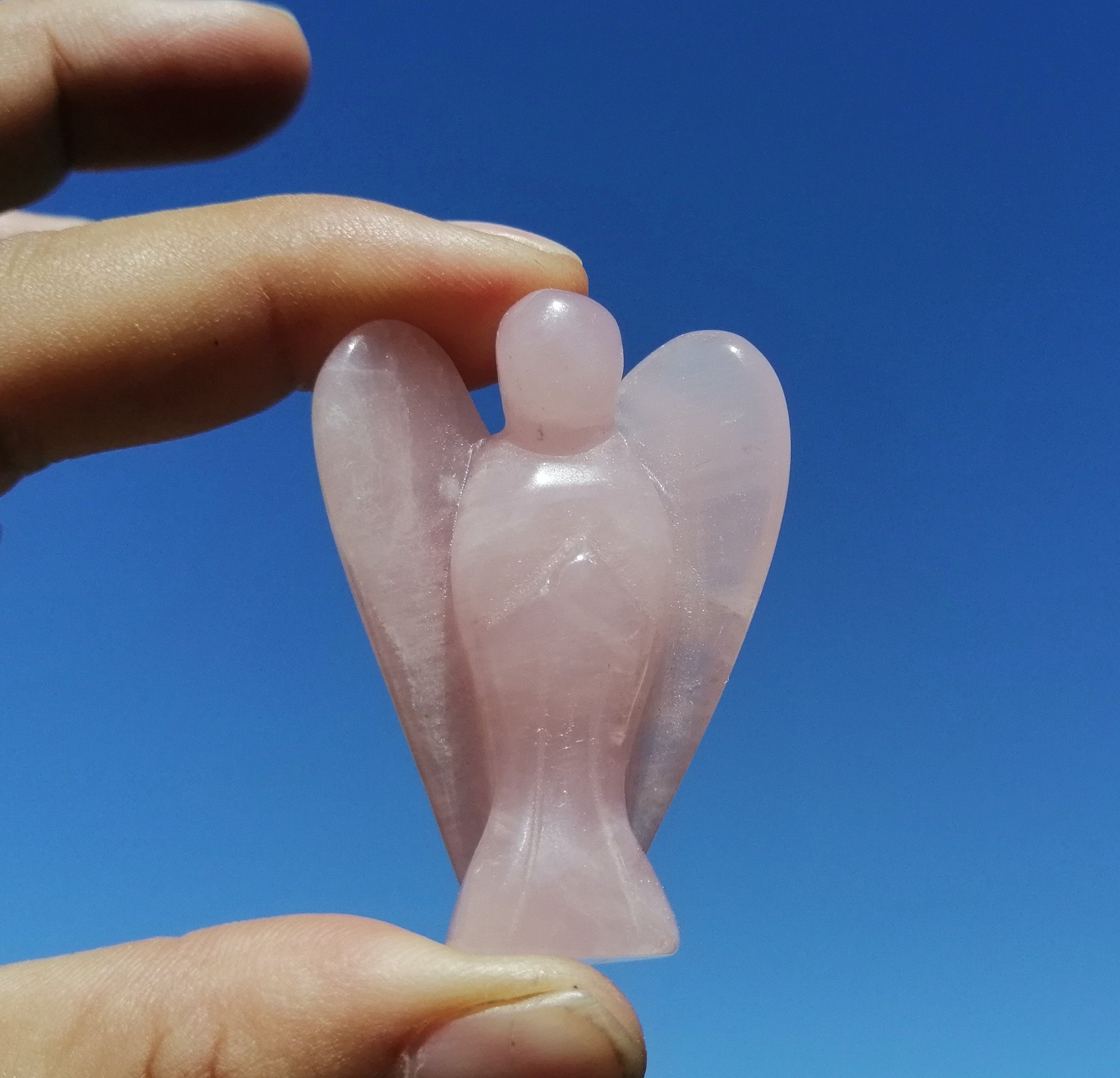 Crystal Angel / Large Carved Angel / Rose Quartz Angel / - Etsy UK