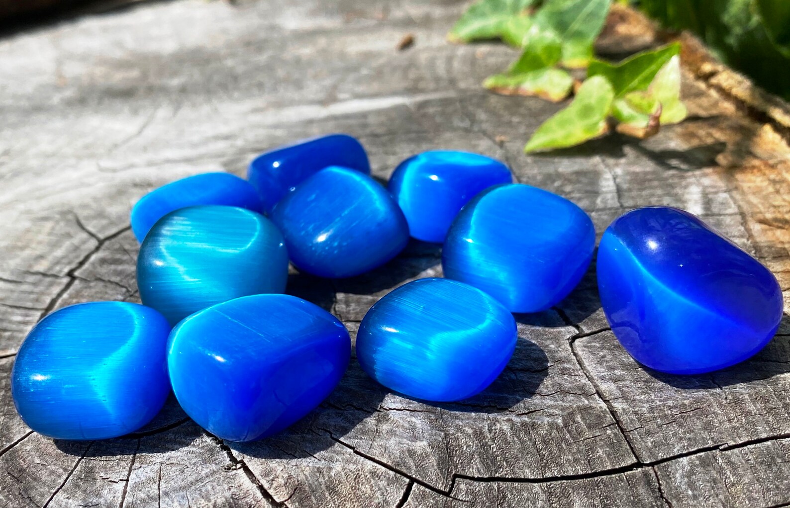 Blue Cat's Eye Pocket Protection Stone Blue Cat's - Etsy UK