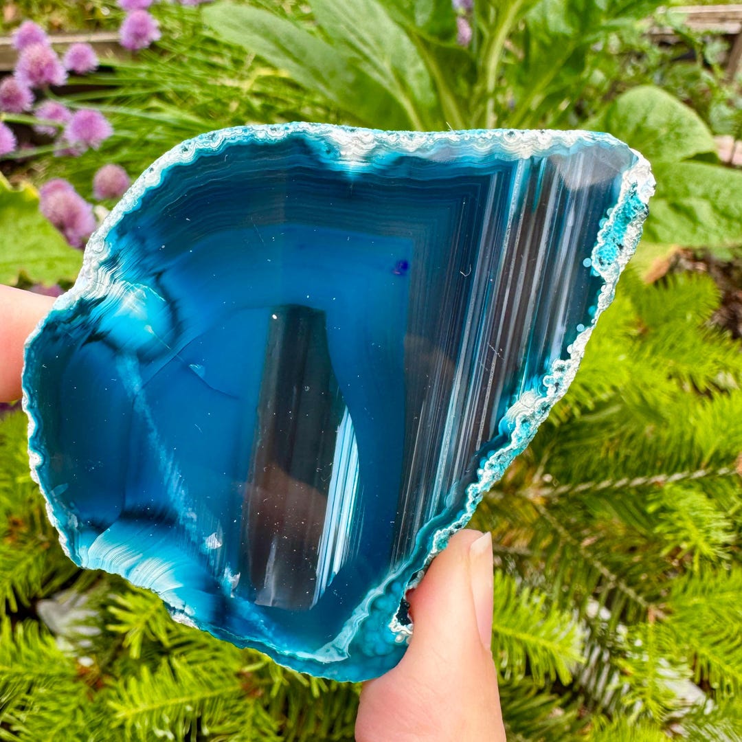 Mermaid Stone Buy 5+ Blue Agate Slice Ocean Inspired Crystal Decor ...