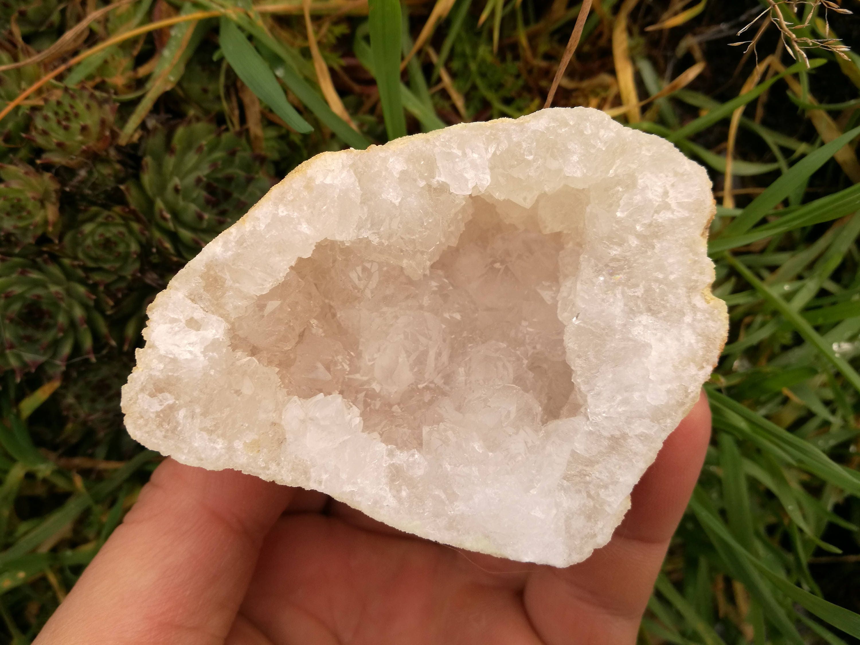 Large geode glow in dark glow positive energy rock raw | Etsy