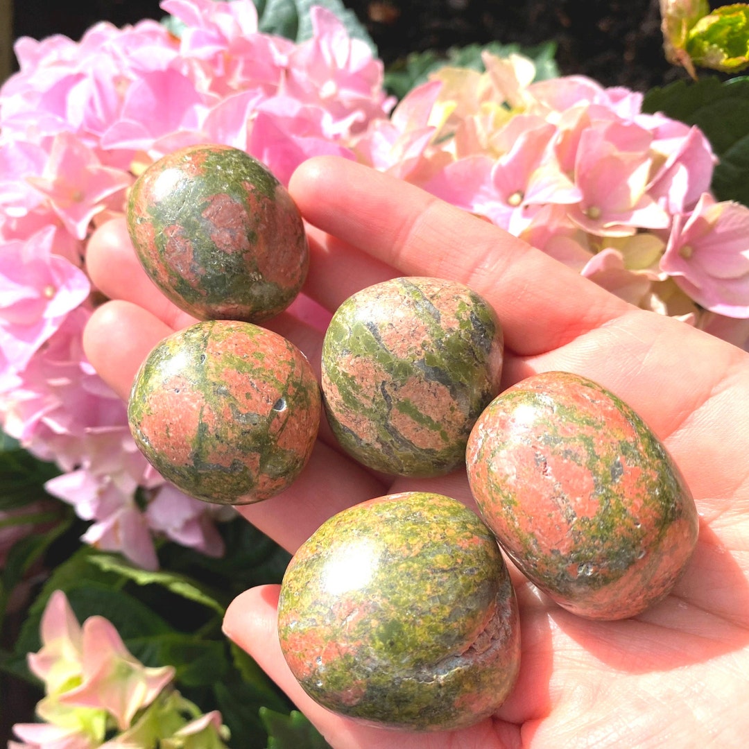 Unakite Tumble Stone, Healing Stone, Feng Shui Crystal, Heart Chakra ...