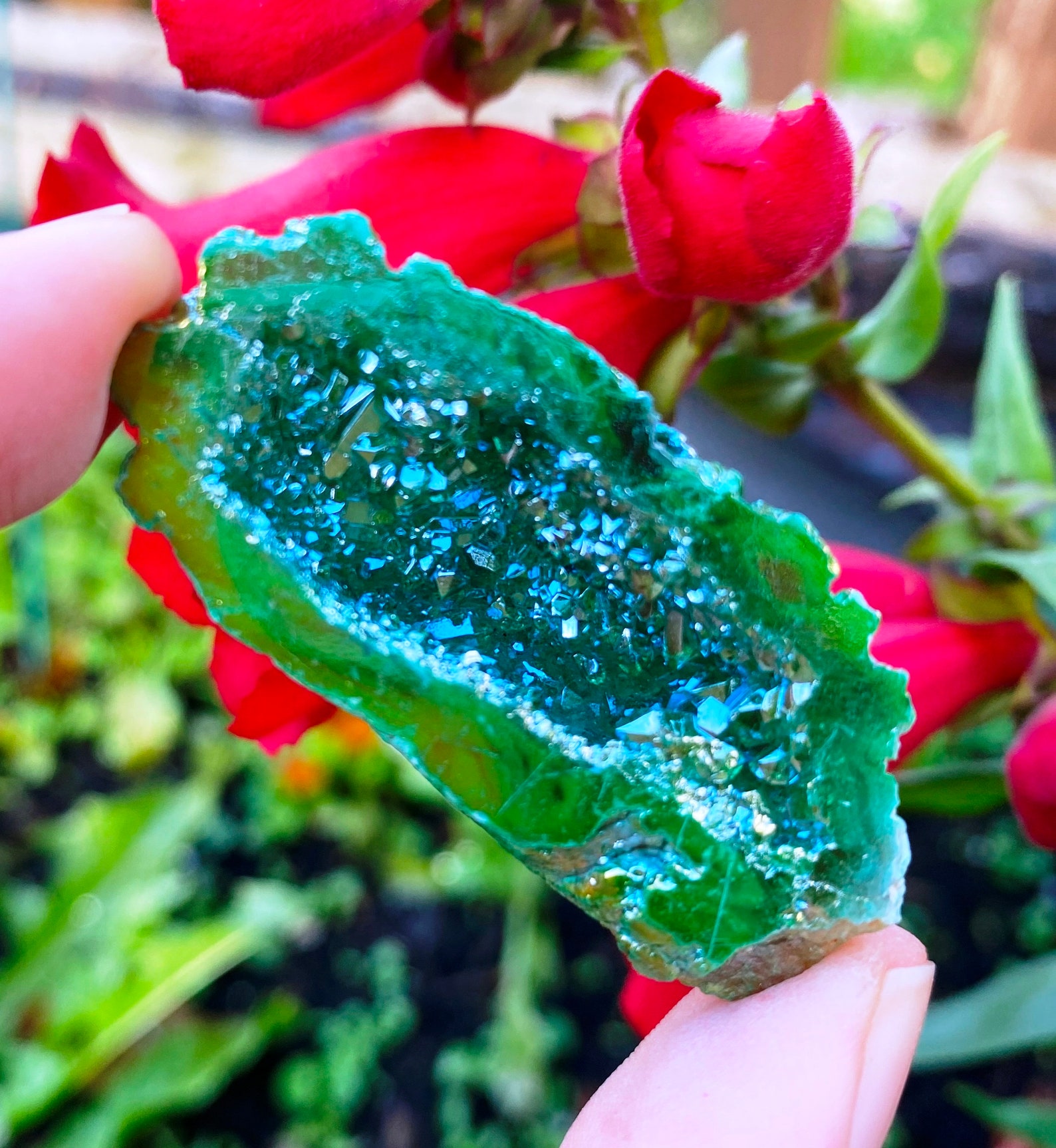 Witch Geode Swamp Goblin Crystal Green Druzy Geode Cave, Halloween ...