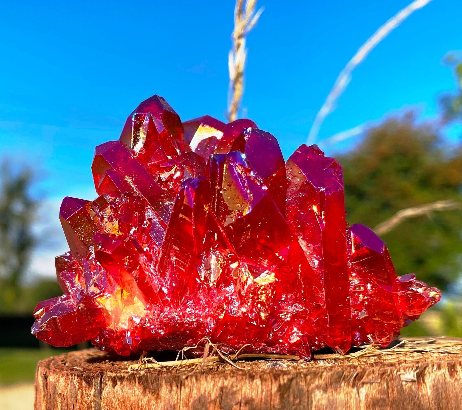 Fire Crystal Raw Crystal Cluster Flame Crystal Points - Etsy UK