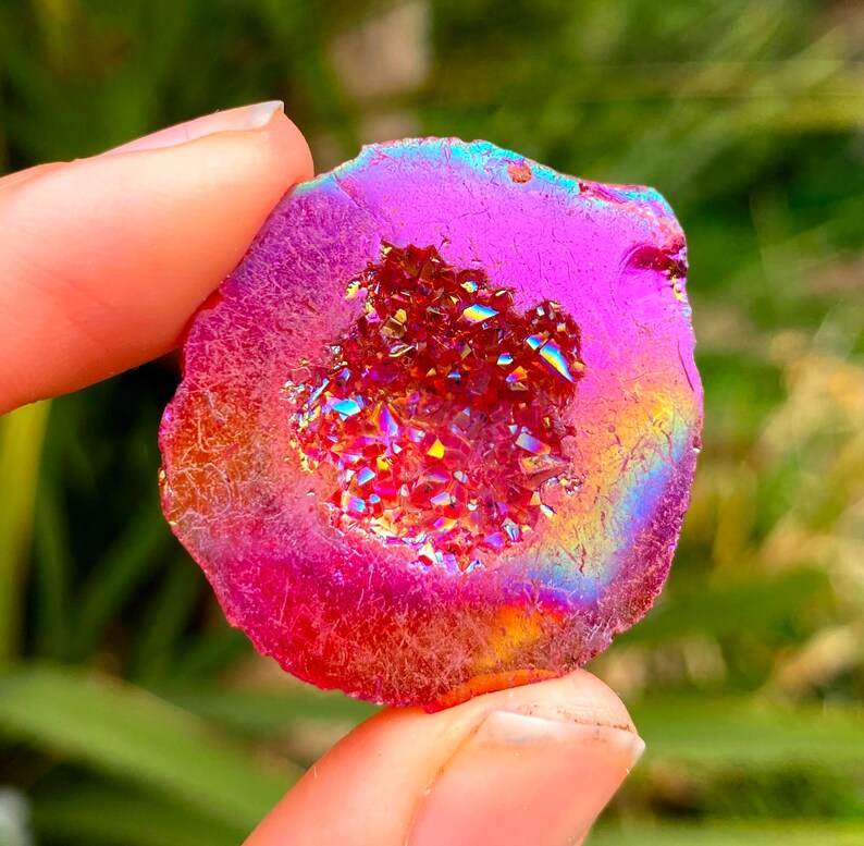 Rainbow Geode Fairy Geode Pink Crystal Cave Fairy Cave - Etsy