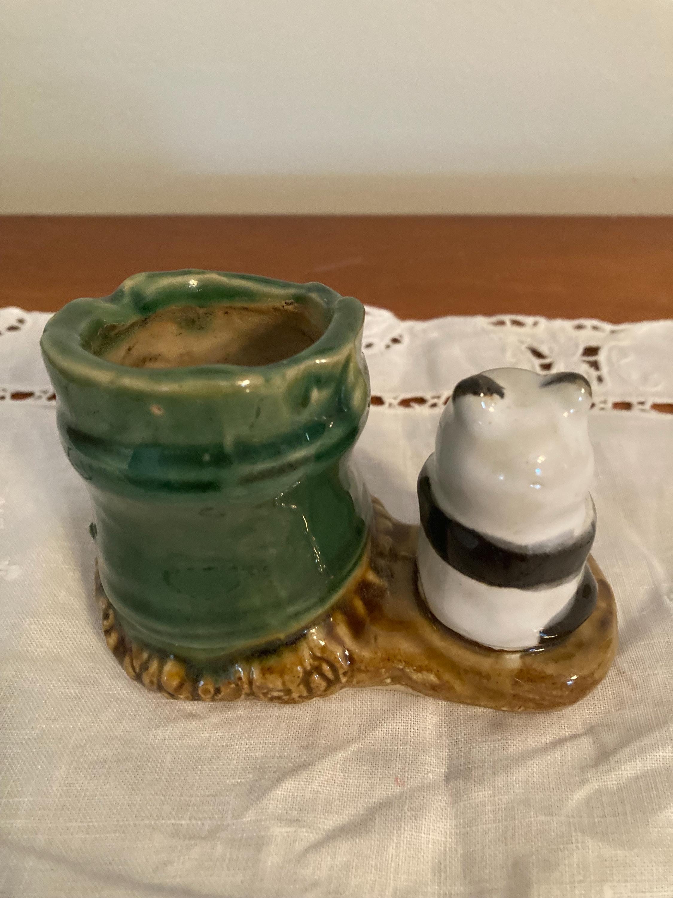 Vintage Majolica Panda Bamboo Planter PRISTINE Garden Porch Farmhouse ...