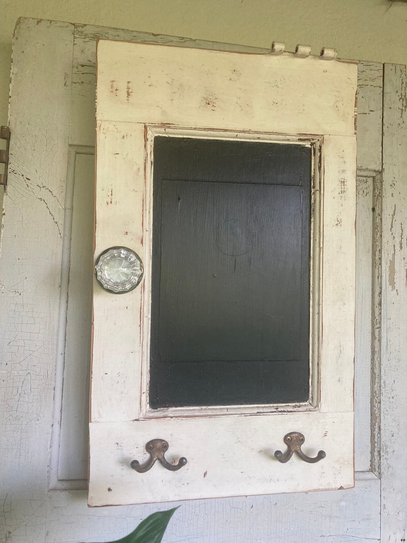 Antique Repurposed Cupboard Door Chalkboard. Glass Door Know and Old ...