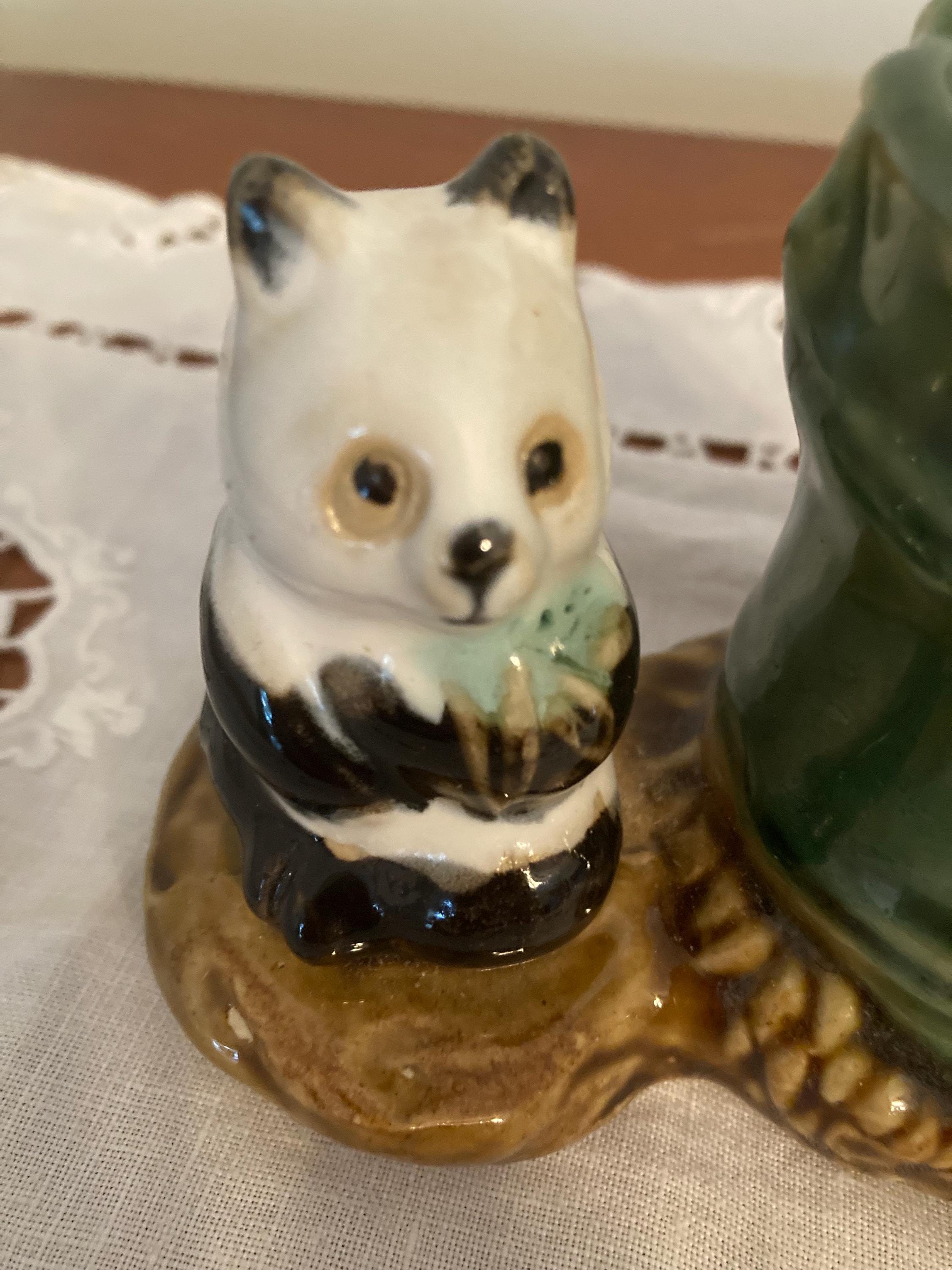 Vintage Majolica Panda Bamboo Planter PRISTINE Garden Porch Farmhouse ...