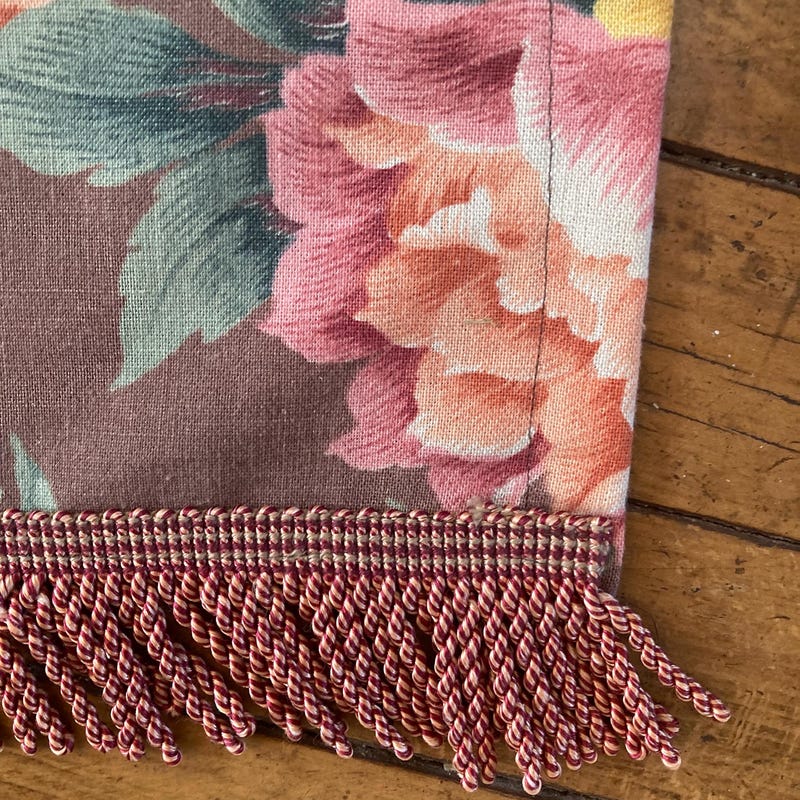 Bark Cloth Vintage Roses - Etsy