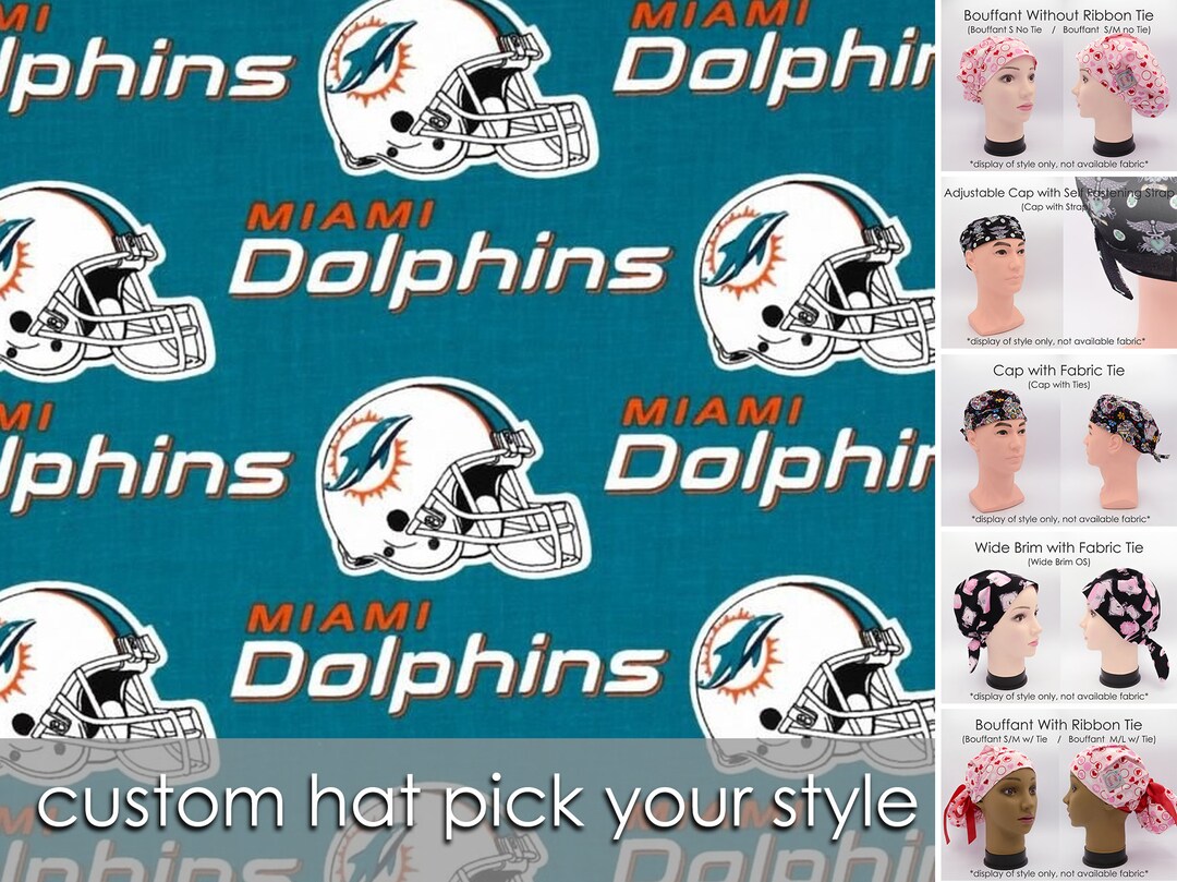 Custom Miami Dolphins Scrub Hat - Pick Your Style, Gift for Nurse, Gift ...