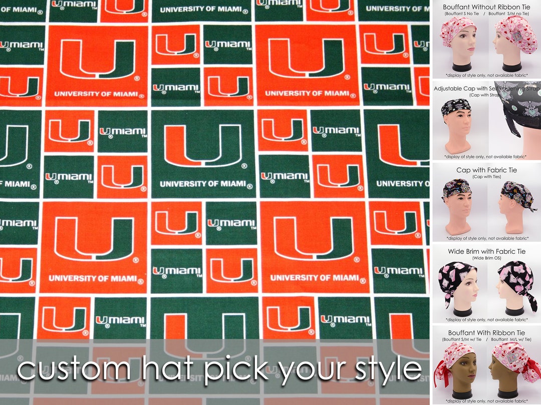 Custom University of Miami Scrub Hat - Pick Your Style, Gift for Nurse ...