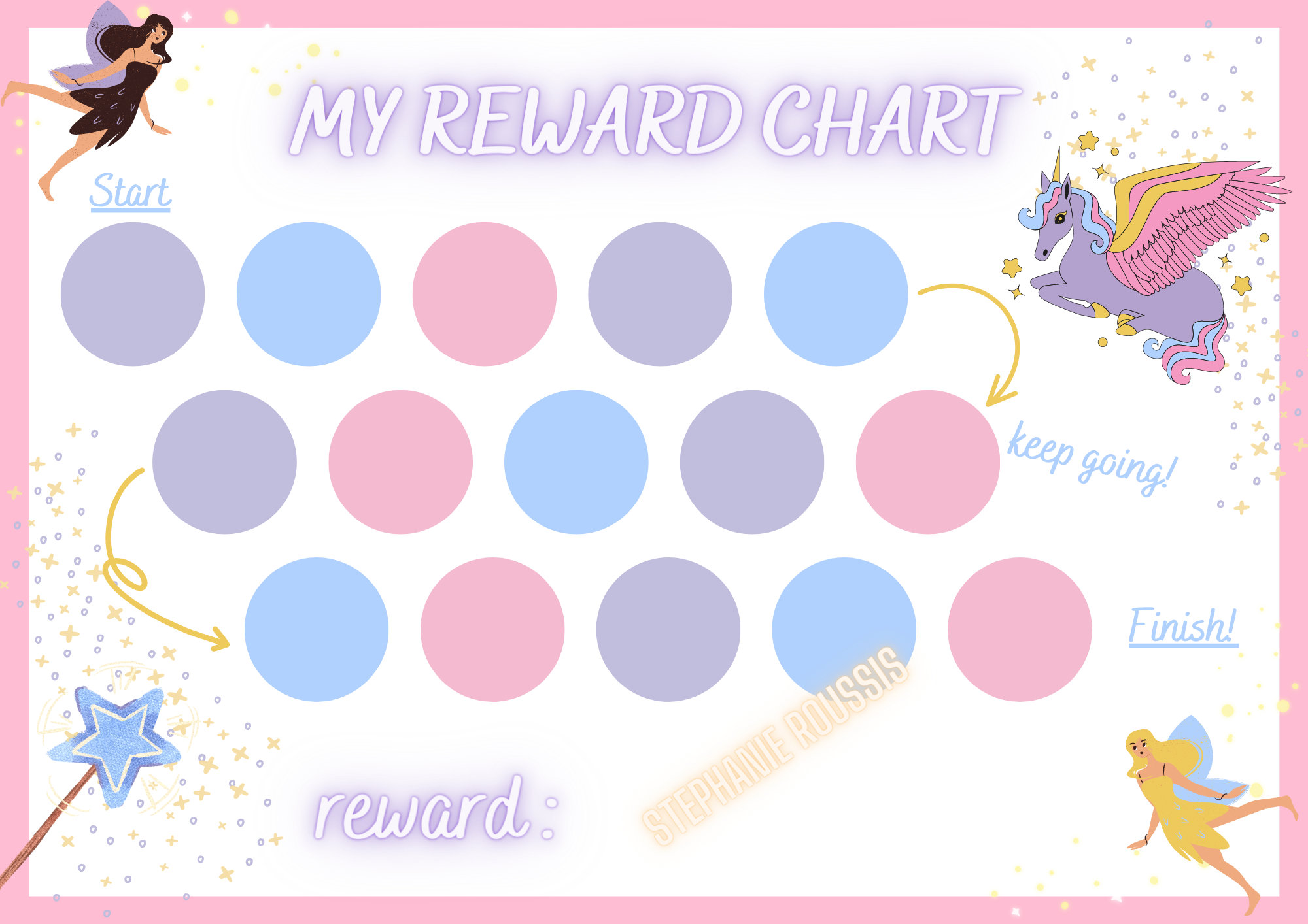 Fairy Rewards Chart | Fairy Sticker Tick Chart | Child Behaviour ...