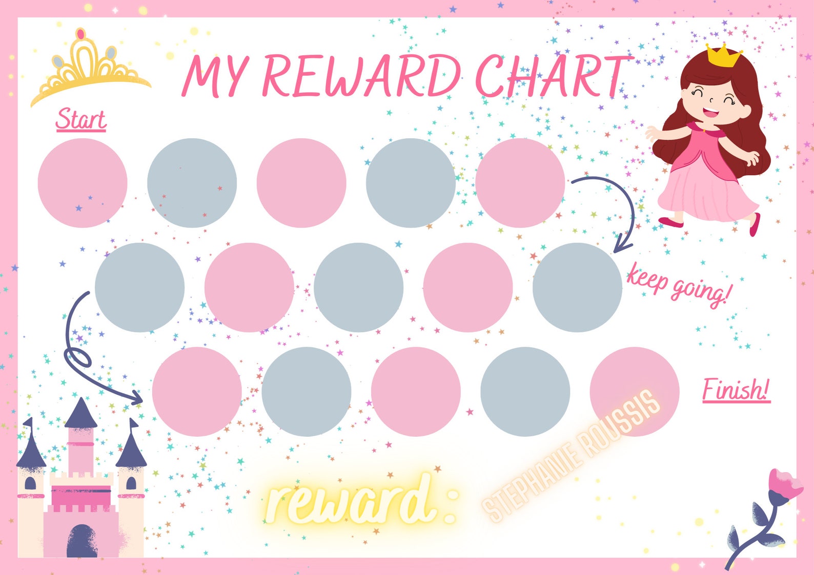 Princess Rewards Chart | Princess Sticker Tick Chart | Child Behaviour ...